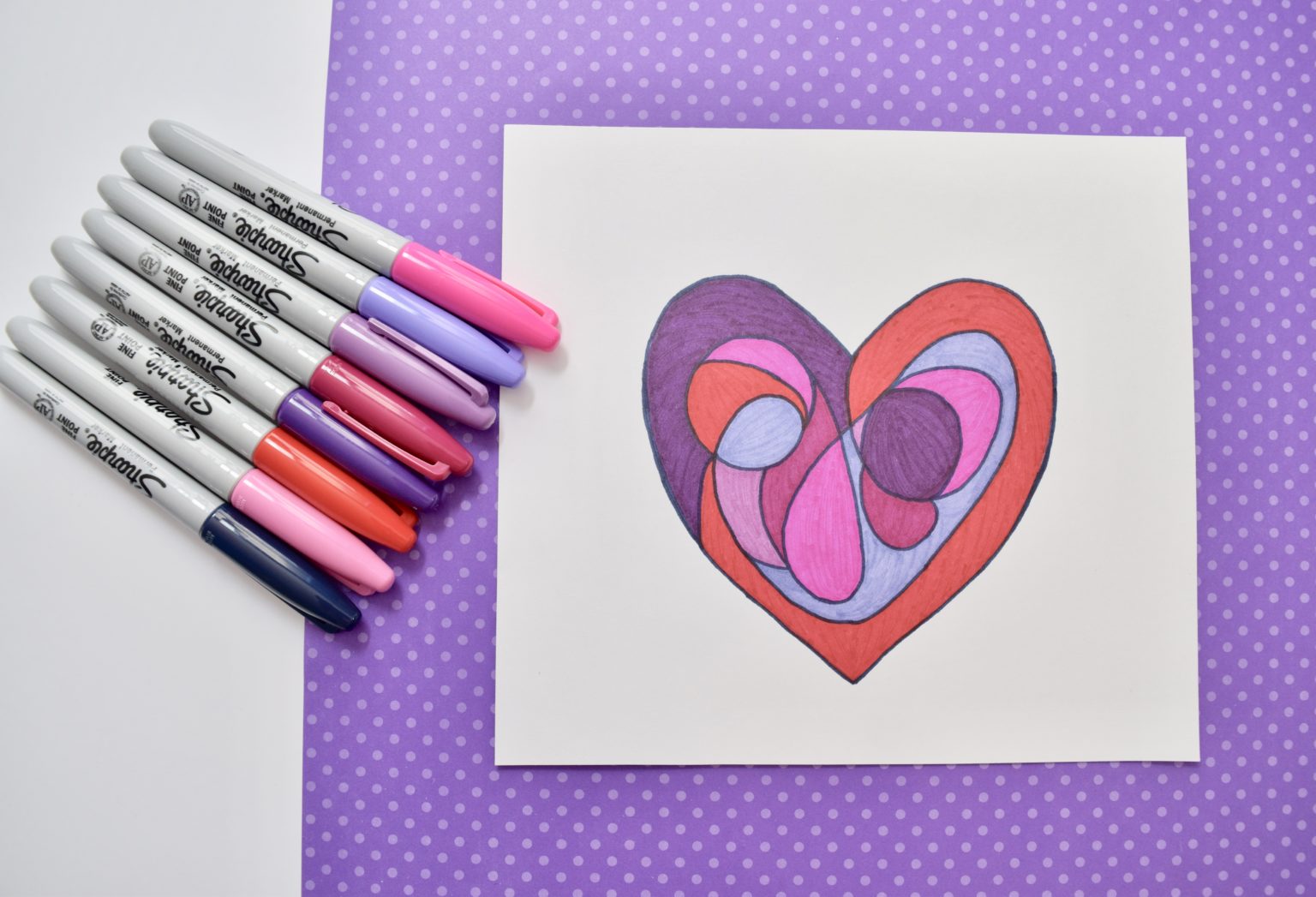 Easy Abstract Heart Art for Kids