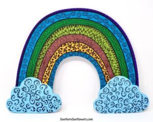 Painted Rainbow Zentangle Art - Southern Sunflowers