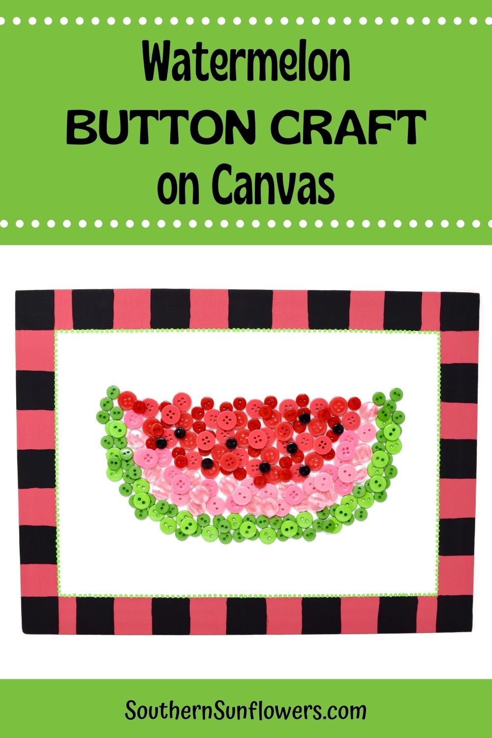Watermelon Button Canvas Craft