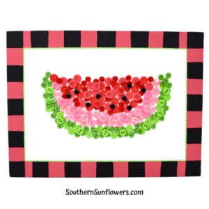 Watermelon Button Canvas Craft
