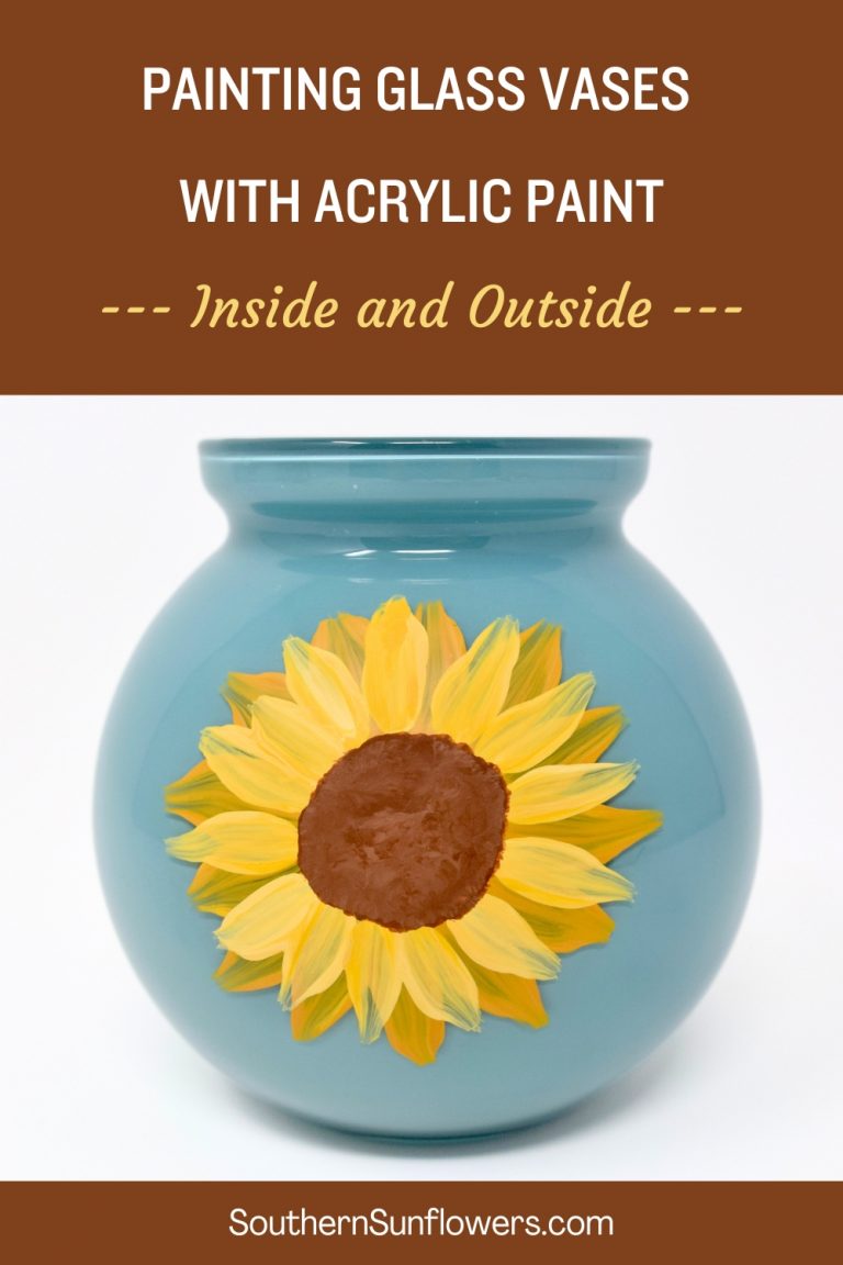 How to Makeover a Glass Vase with Acrylics and Painted Flowers