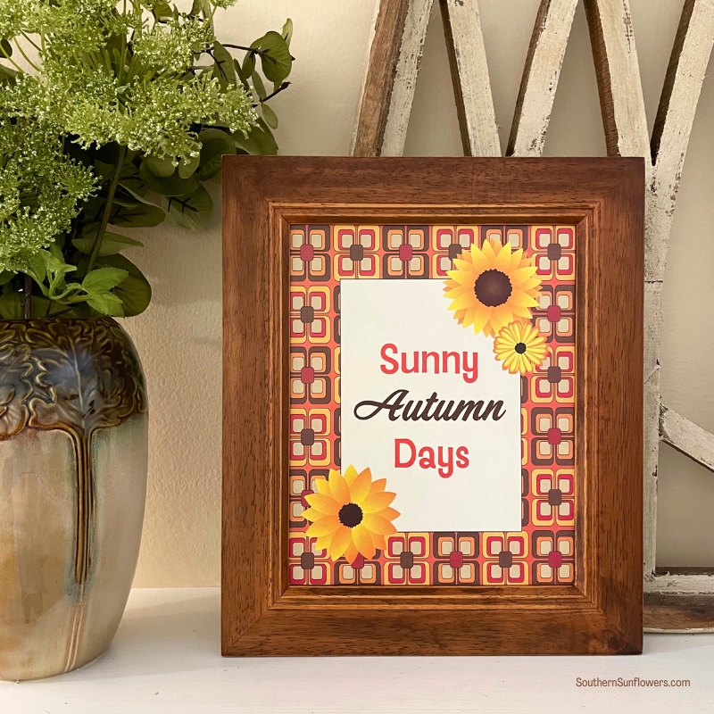 Autumn Sunflower Free Printable Decor